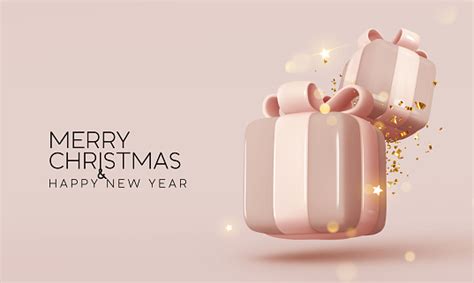 크리스마스와 새해는 현실적인 3d 선물 상자를 디자인합니다 벡터 그림 2023년에 대한 스톡 벡터 아트 및 기타 이미지 2023년 12월 31일 선물 상자 Istock