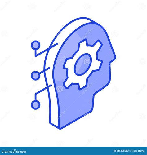 Brain Simulation Artificial Intelligence Icon Premium Vector Stock Vector Illustration Of