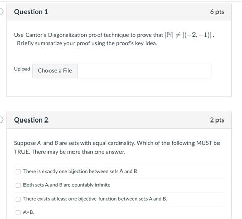 Solved Question Pts Use Cantor S Diagonalization Proof Chegg
