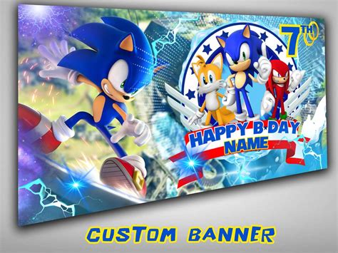 Sonic The Hedgehog Birthday Banner Etsy