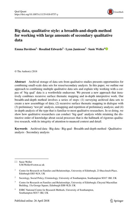 Pdf Big Data Qualitative Style A Breadth And Depth Method For