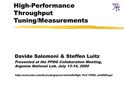 Ppt High Performance Throughput Tuningmeasurements Powerpoint
