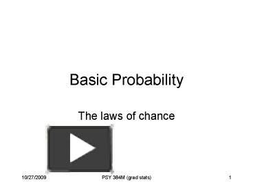 Basic Probability Presentation Free To View