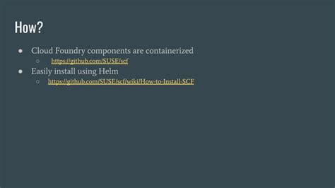 Cloud Foundry On Kubernetes Ppt