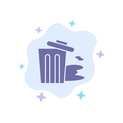 Environment Garbage Pollution Trash Blue Icon On Abstract Cloud