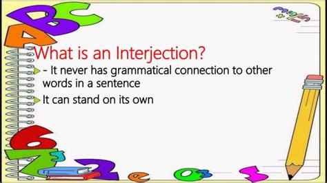 English 9 Interjections Lesson With Activities Pptx