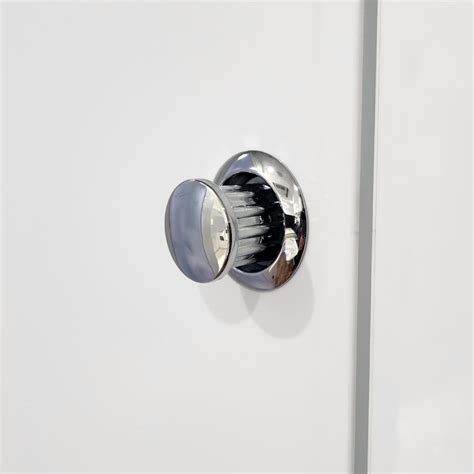 ROUND PUSH BUTTON CUPBOARD LOCK CHROME