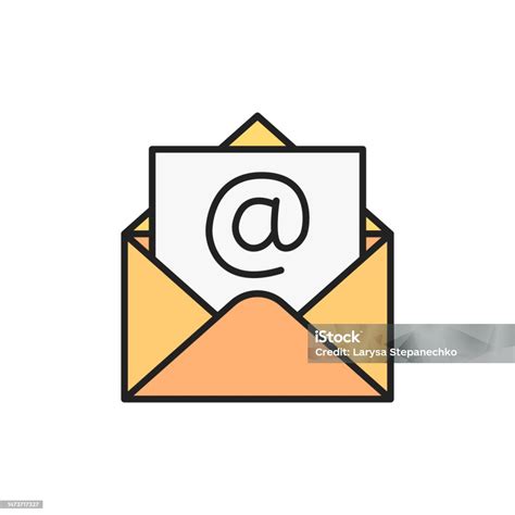 이메일 가는 선 아이콘을 엽니다 색상 선형 기호입니다 벡터 그림입니다 개념에 대한 스톡 벡터 아트 및 기타 이미지 개념 검은색 공란 Istock