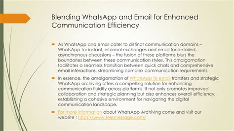 Ppt Blending Whatsapp And Email For Enhanced Communication Efficiency Powerpoint Presentation