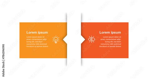 Infographic Template Vector With 2 Step Paper Style Stock Vector