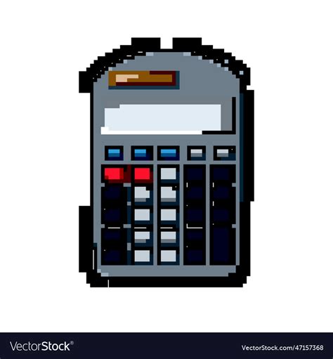 Work Calculator Device Game Pixel Art Royalty Free Vector