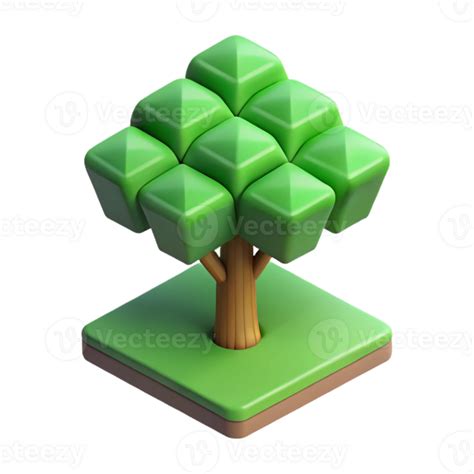 Reflective Striking Scalable Isometric Tree Clean Lines Green With Scalable Design