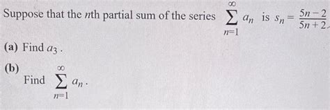 solved suppose that the nth partial sum of the series
