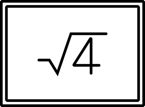 Black Line Art Illustration Of Under Root 4 On Paper Or Board Icon 25089156 Vector Art At Vecteezy