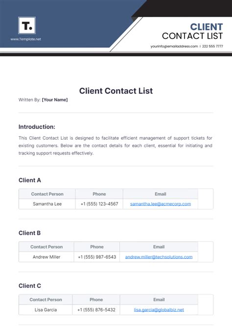 Free Vendor Contact List Template To Edit Online