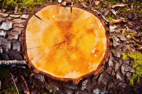 Premium Ai Image Freshly Cut Tree Trunk With Sap