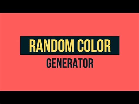 How To Make Random Color Generator Using Javascript YouTube