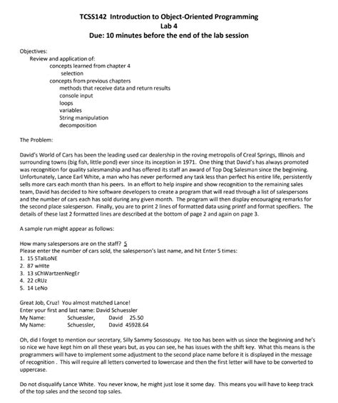 Tcss142 Introduction To Object Oriented Programming