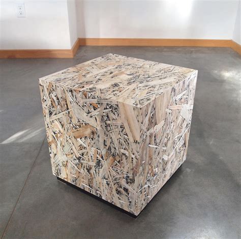 Modern Osb Table 14 Cube 15 Tall With Black Etsy Osb Furniture Osb Osb Wood