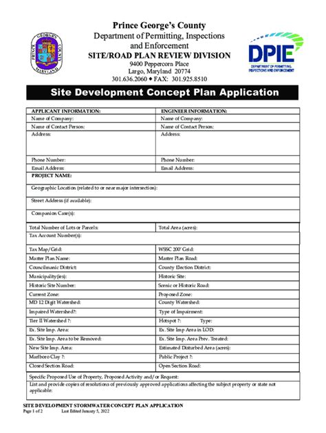 Fillable Online Site Development Concept Plan Application Fax Email