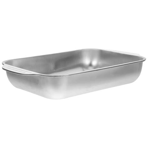 Heanujj Stainless Steel Pan Rectangular Silver 1pack