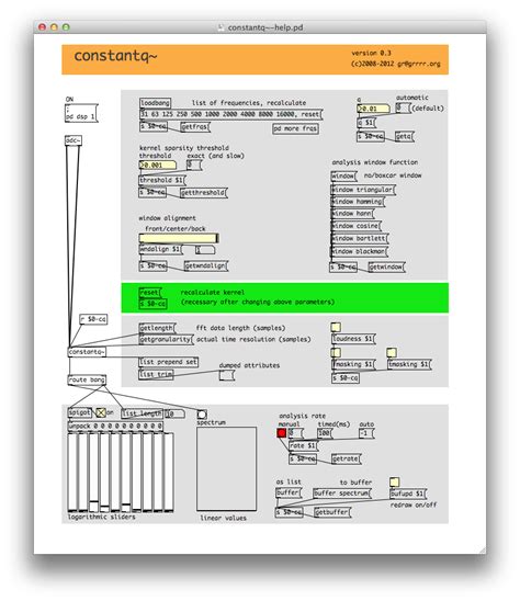 constantq~ spectral analysis for pure data and max