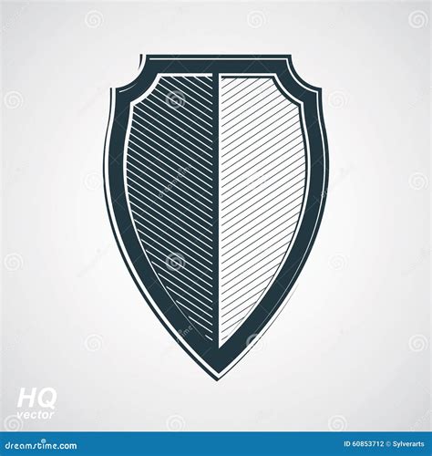 Vector Grayscale Defense Shield Protection Design Graphic Element Stock Vector Illustration