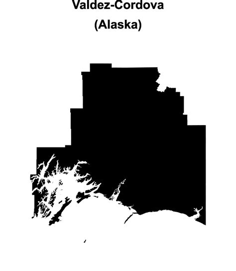 Valdez Cordova Borough Alaska Blank Outline Map 46632297 Vector Art At