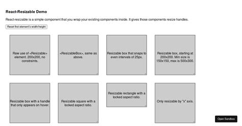 React Resizable Playground Forked Codesandbox