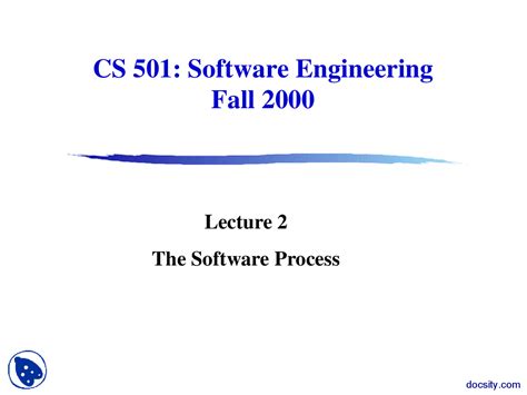 The Software Process Software Engineering Lecture Slides Docsity