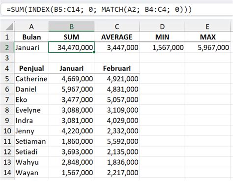 Fungsi Index Pada Excel Excelandor