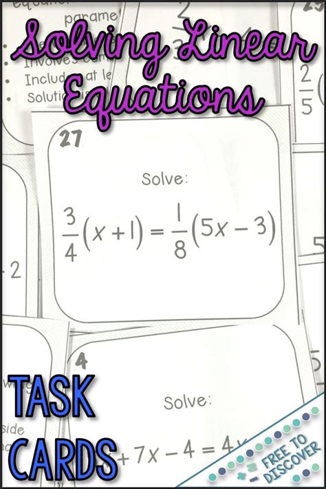 Linear Equation Activity At Ellen Baeza Blog