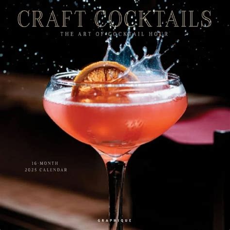 Graphique 2025 Craft Cocktail Wall Calendar 12” X 12” Thick Paper