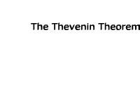 The Thevenin Theorem Wisc Online OER