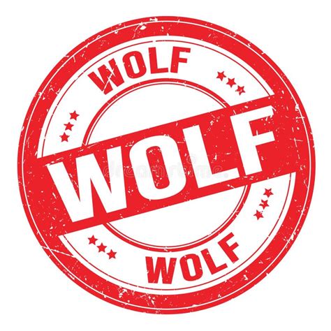 Wolf Text Written On Red Round Stamp Sign Stock Illustration Illustration Of Words Icon