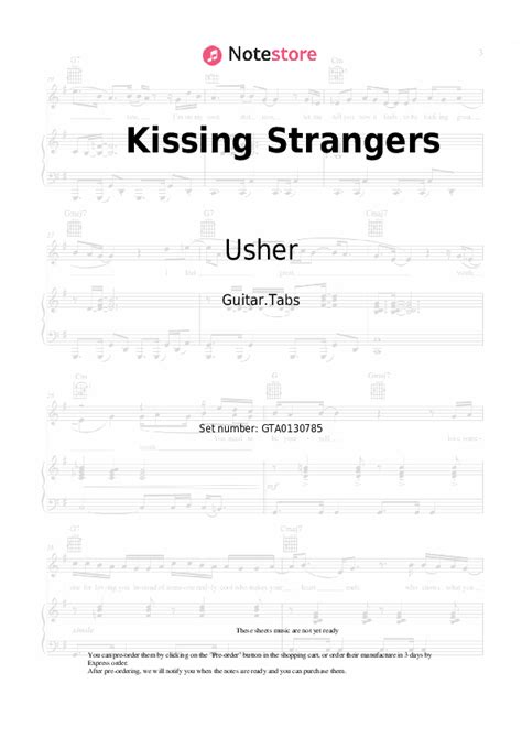 Kissing Strangers Tabs Guitar Usher In Note Store Com Guitar Tabs Sku