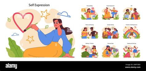 self expression set creative individuals showcasing identity and