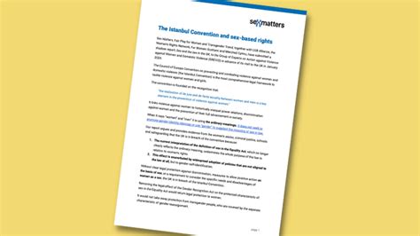 The Istanbul Convention And Sex Based Rights Sex Matters