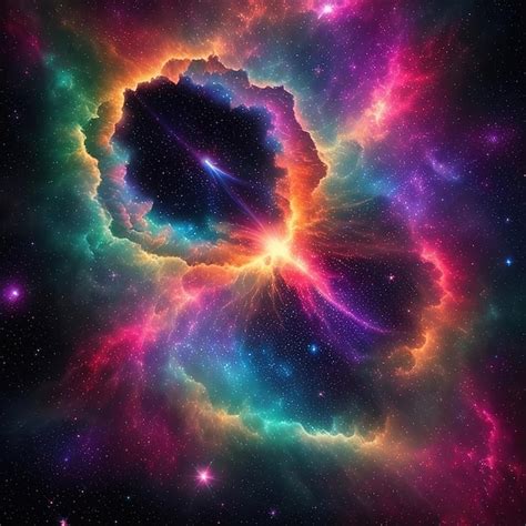 Premium Photo A Colorful Galaxy With A Nebula In The Center