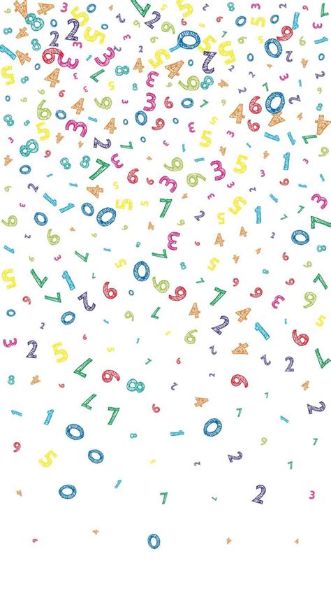 Colorful Math Concept With Falling Numbers Digits Design Random Vector