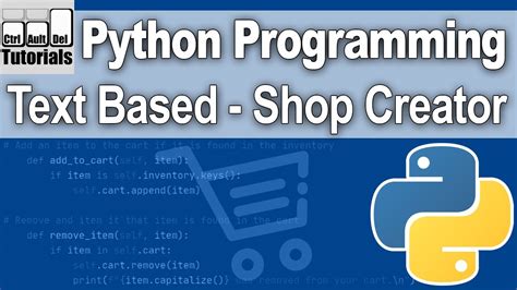 Python Programming Text Based Shop Creator Youtube