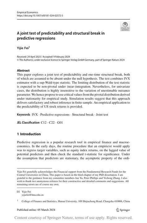 A Joint Test Of Predictability And Structural Break In Predictive