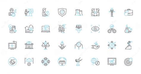 Online Banking Linear Icons Set Security Efficiency Convenience Accessibility Transactions