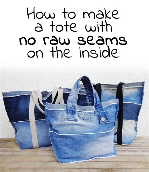 Reverse Seams Tote Bag Sewing Pattern Jean Handbag Diy Etsy