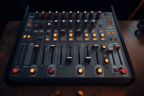Professional Sound And Audio Mixer Control Panel By Generative Ai Stock