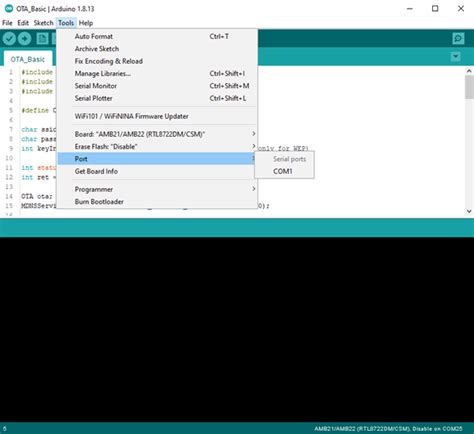 Ameba Arduino Ota Update Firmware To Ameba Via Ota Realtek Iotwi