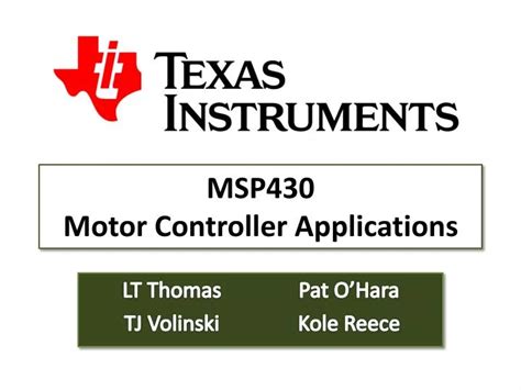 ppt msp430 motor controller applications powerpoint presentation