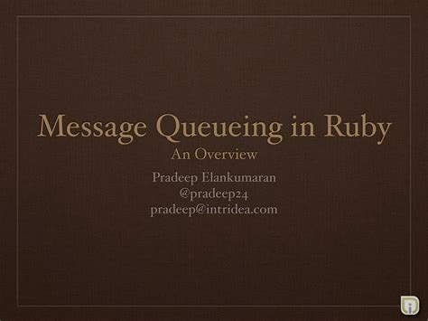 message queues in ruby an overview ppt