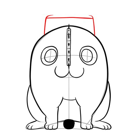 How To Draw Pochita Front View Sketchok Easy Drawing Guides