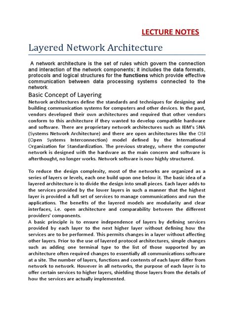 network layer architecture and types of protocol pdf internet